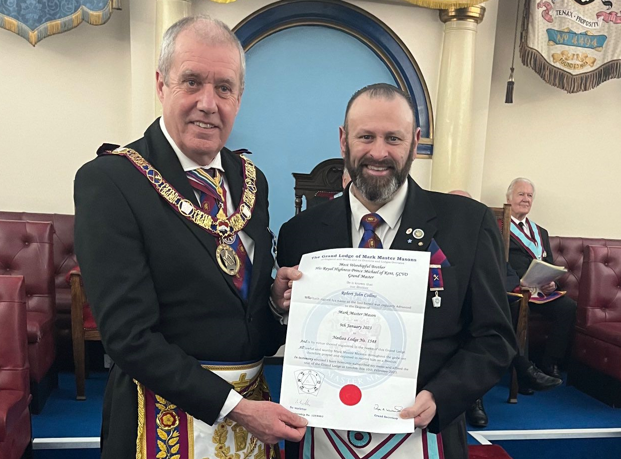 The PGM at Nailsea Lodge of Mark Master Masons 1548 – Somerset Mark Masons