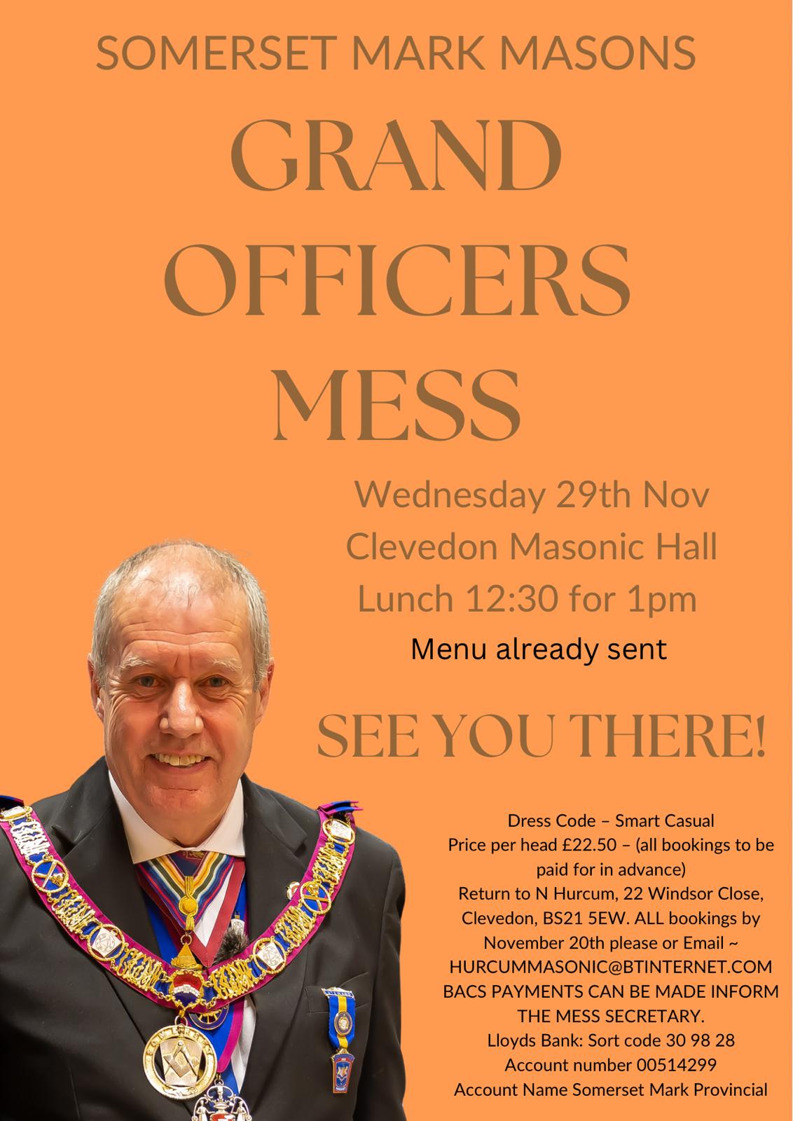 Grand Officers Mess – Somerset Mark Masons